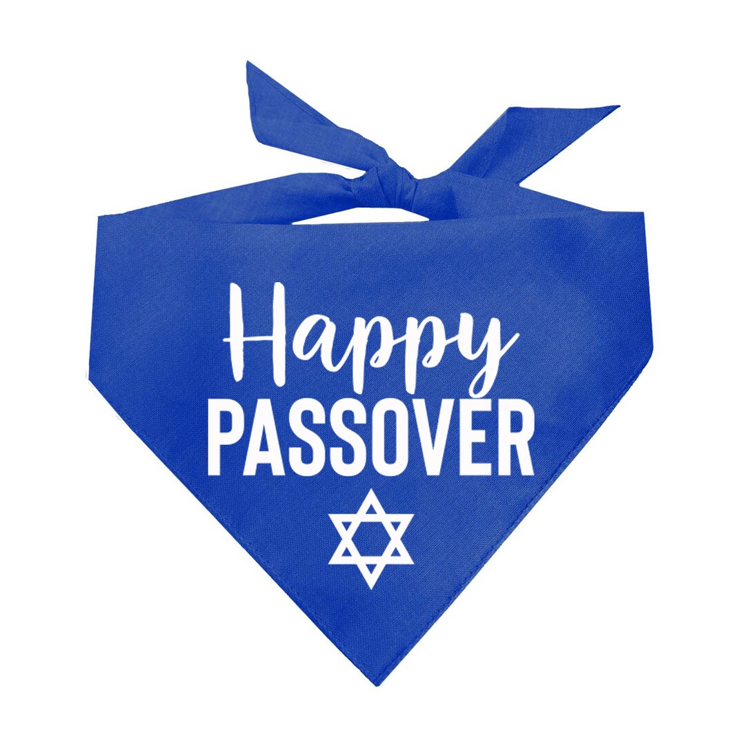 Happy Passover With Jewish Star Triangle Dog Bandana (assorted Colors ...
