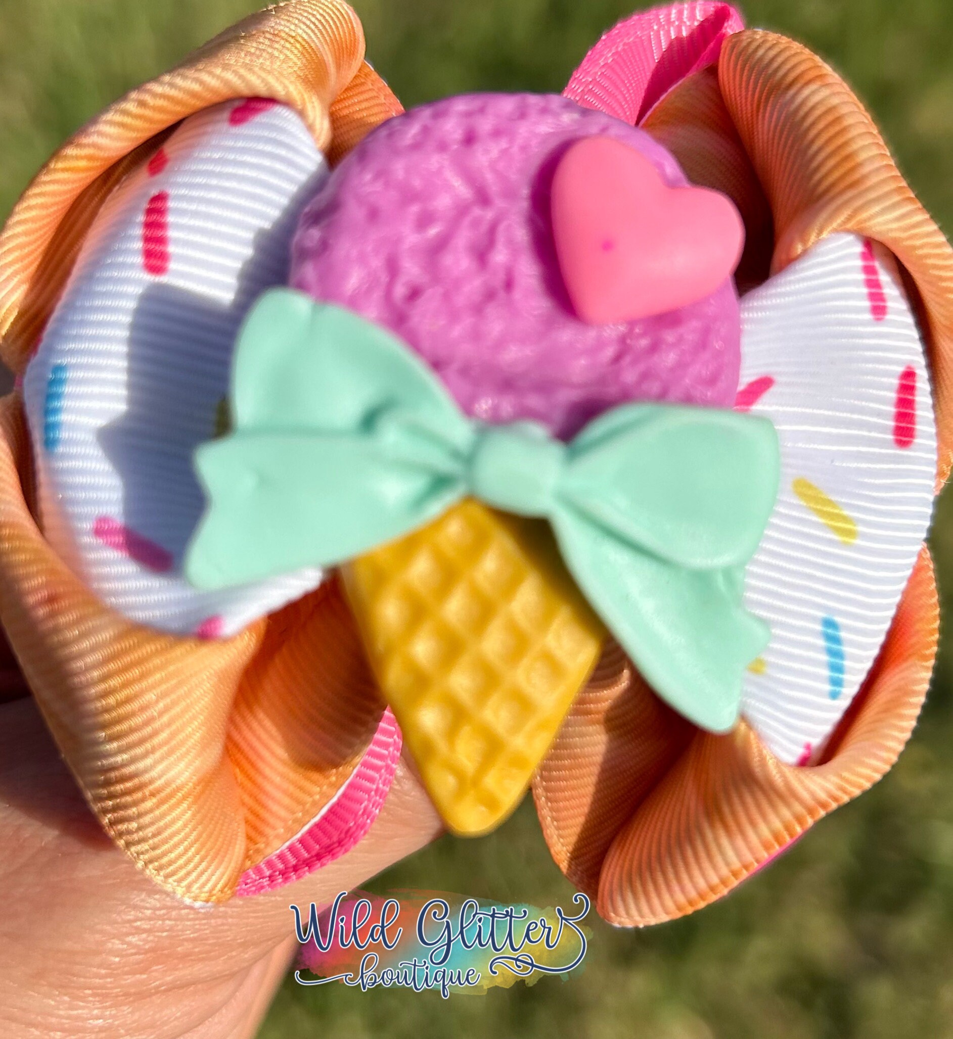 Ice Cream Hairbow, Popsicle Bow, Sprinkles Hair Clip, Clips for Girls ...