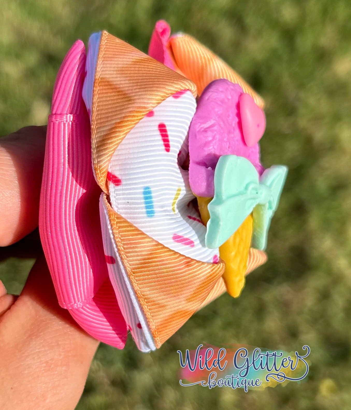 Ice Cream Hairbow, Popsicle Bow, Sprinkles Hair Clip, Clips for Girls ...
