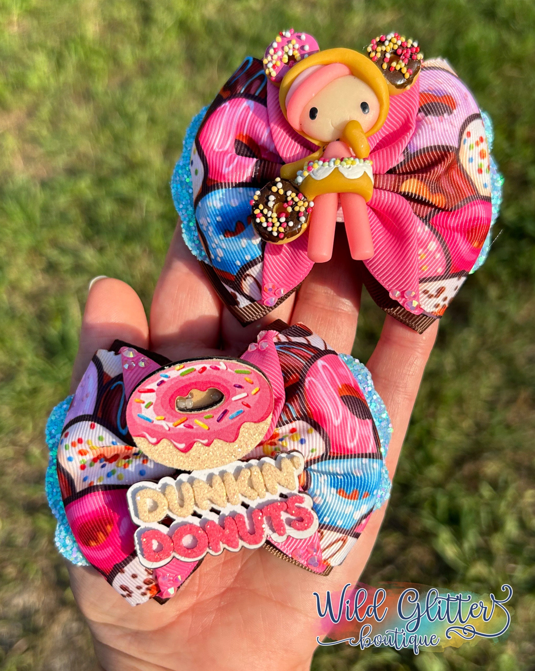 Dunkin Hair Bows, Donuts Bow Set, Sprinkles Piggies, Dunkin Do-nuts ...