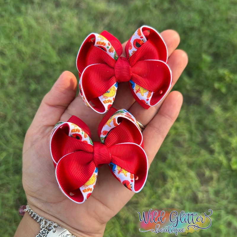 Elmo Hair Bow - Etsy