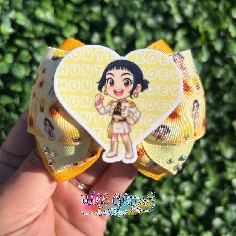 Kpop Hair Bows: Huntr-x Inspired Bow Set, Kids Character Hair ...