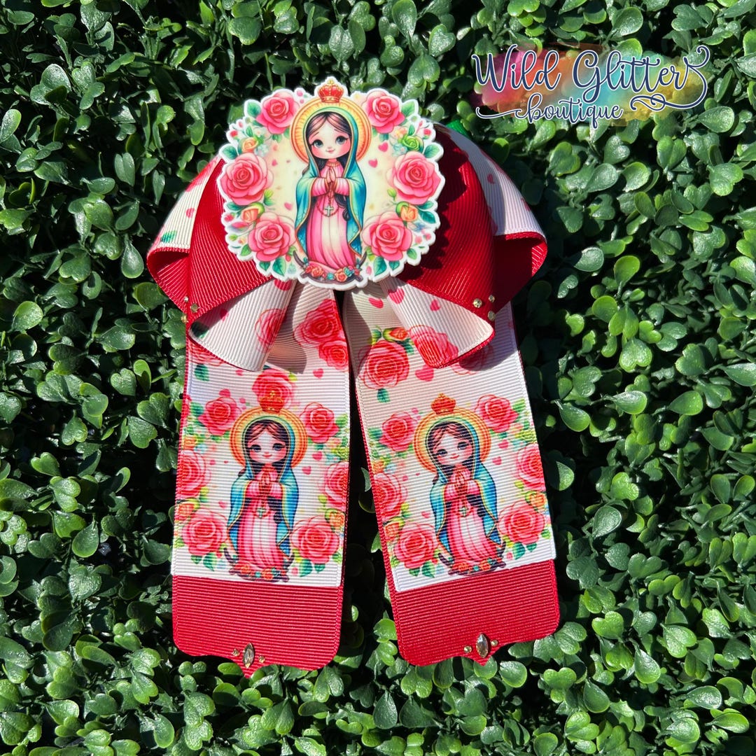 Virgin Hairbow, Guadalupe Bow, Religious Hair Clip, Clips for Girls ...
