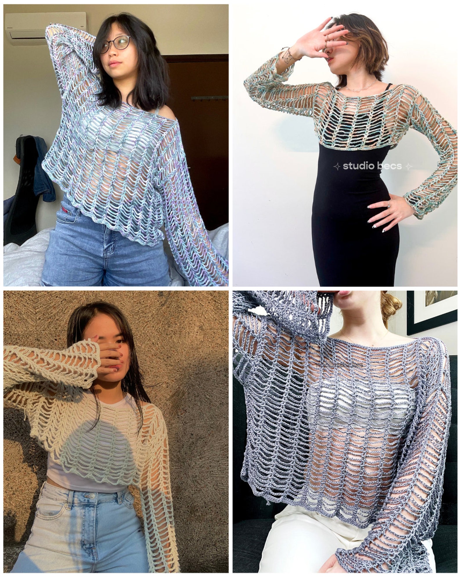 Mesh Sweater PDF Crochet Pattern - Etsy