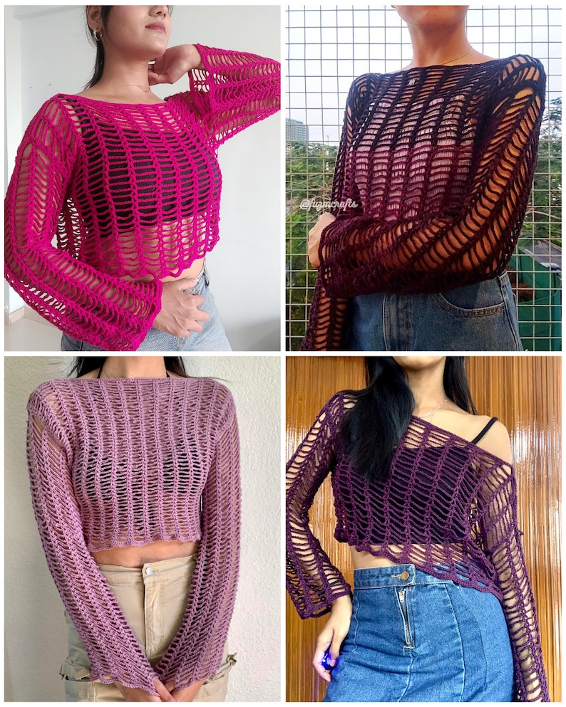 Mesh Sweater PDF Crochet Pattern - Etsy