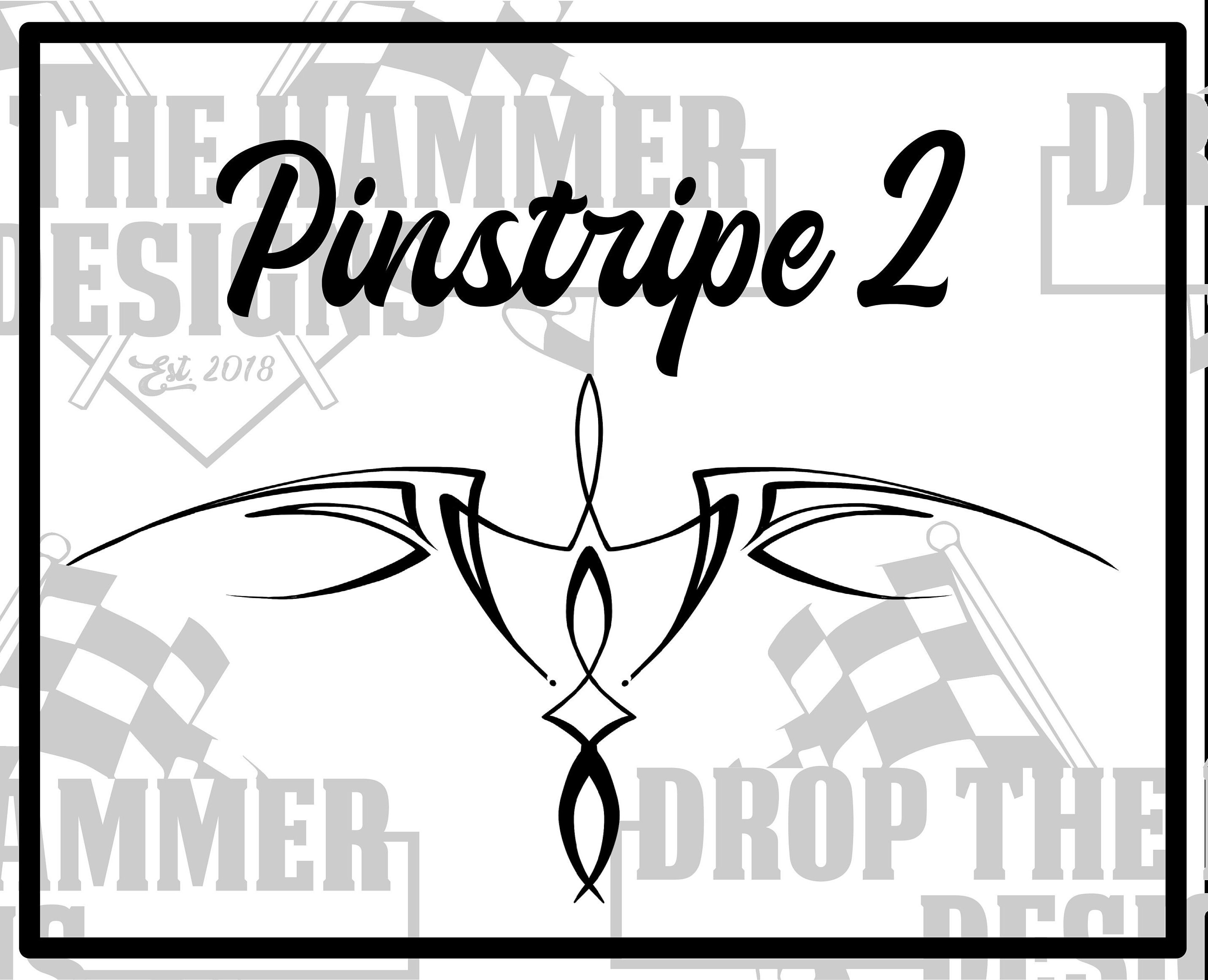 Hot Rod Pin Stripe Automotive Hand Drawn Illustration Clipart ...