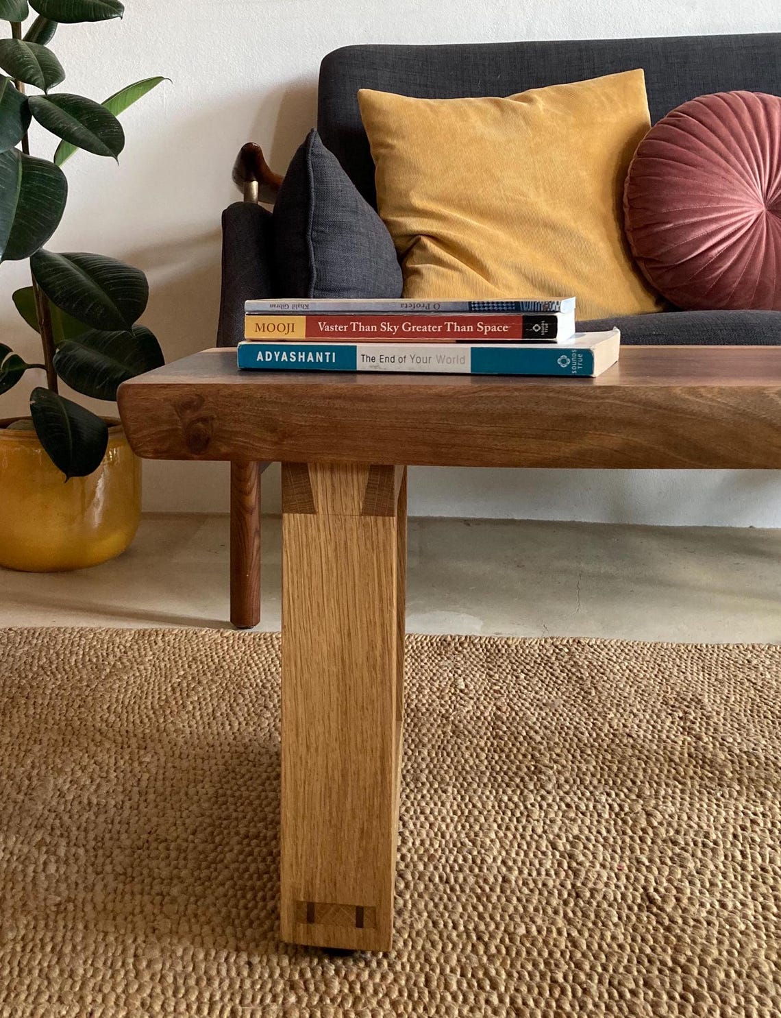 NAKASHIMA IV / Walnut & Oak Coffee Table / Live Edge Coffee Table ...