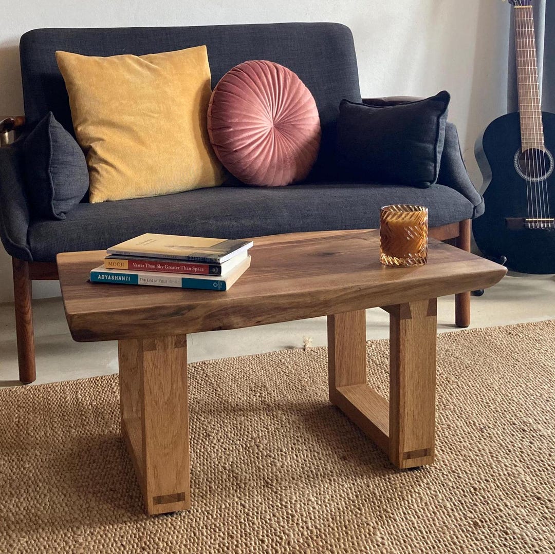 NAKASHIMA III / Walnut & Oak Coffee Table / Live Edge Coffee Table ...
