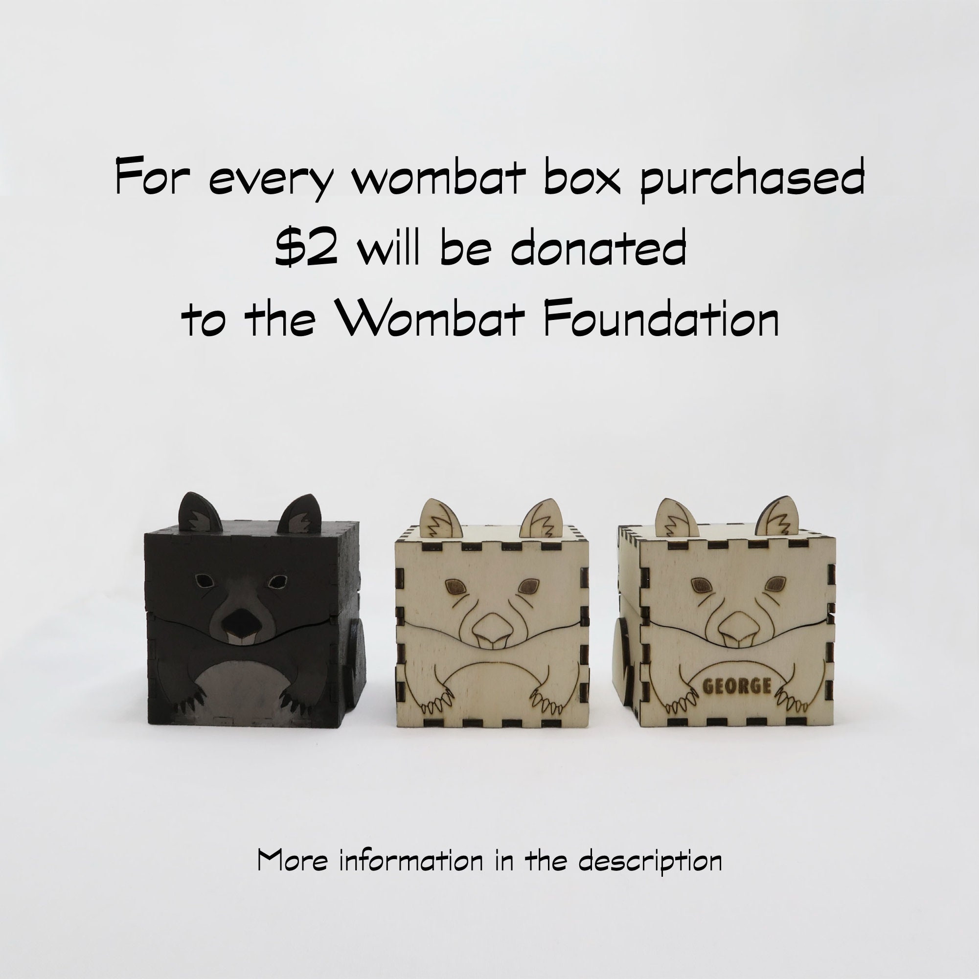 Wombat Box Laser Cut Poplar Wood Personalised Australiana Gift Paint It ...