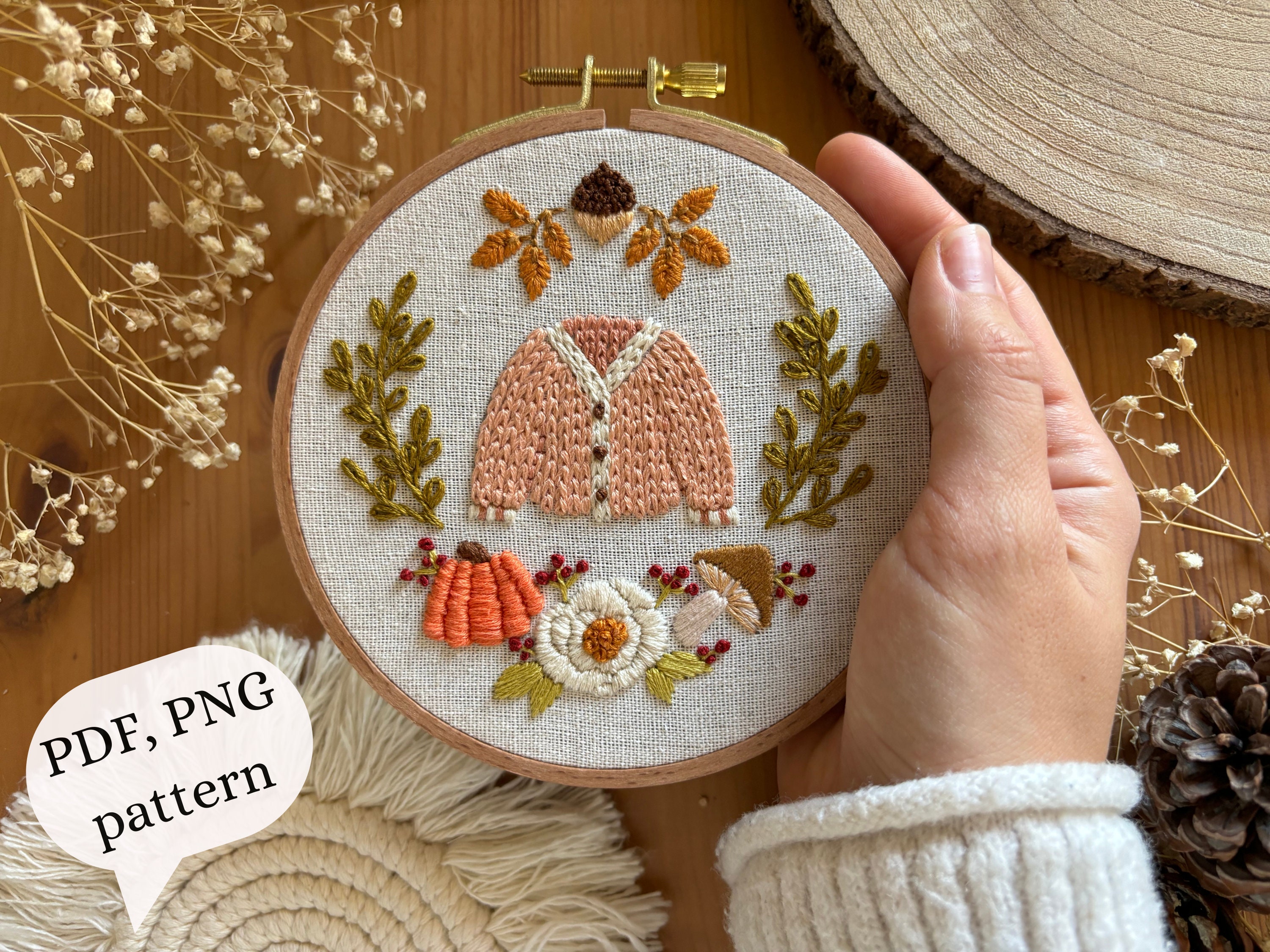PDF, PNG Sweater Weather Embroidery Pattern Step by Step Beginner ...
