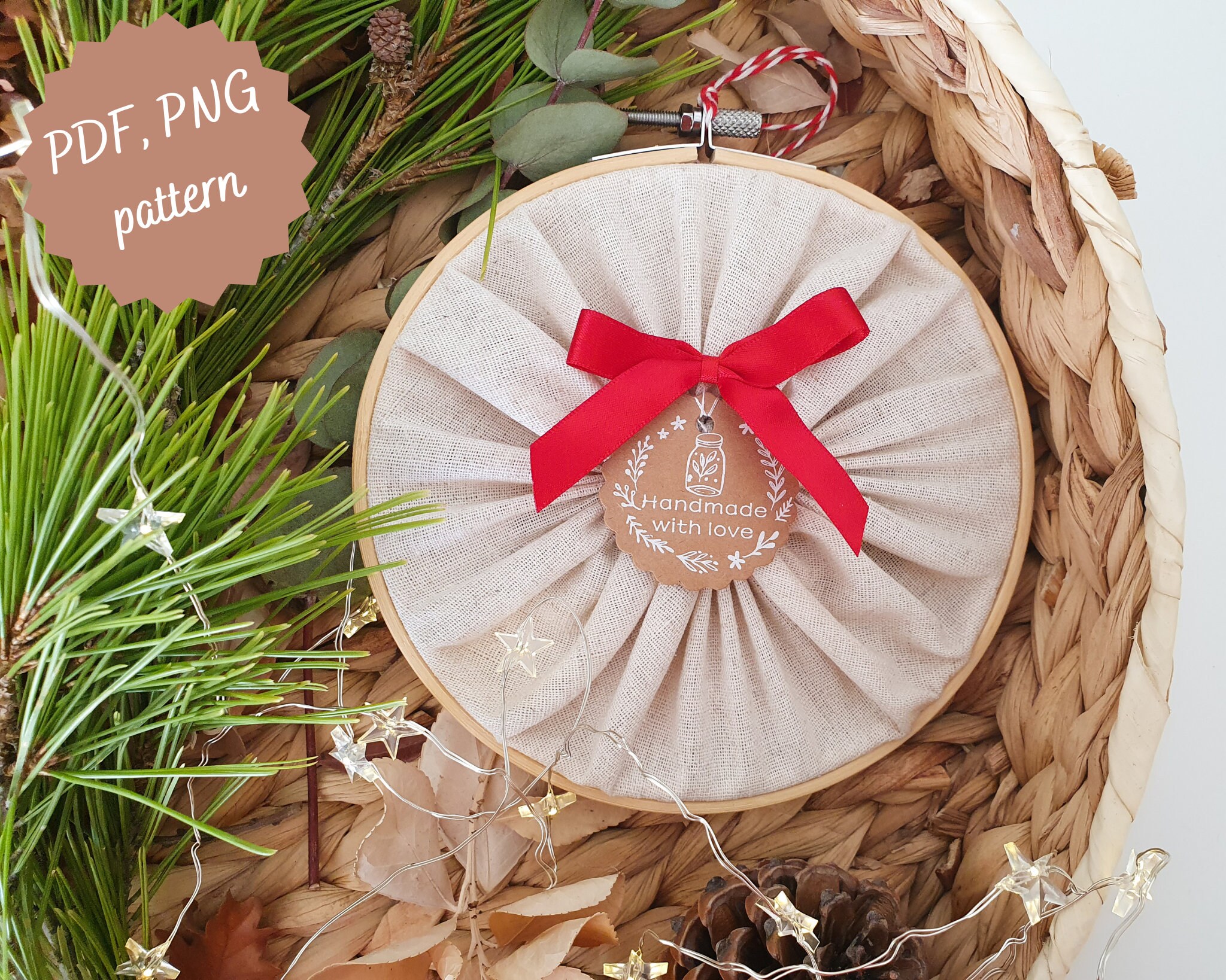 PDF Embroidery Pattern - Christmas Teddy Bear - Step by Step Beginner ...