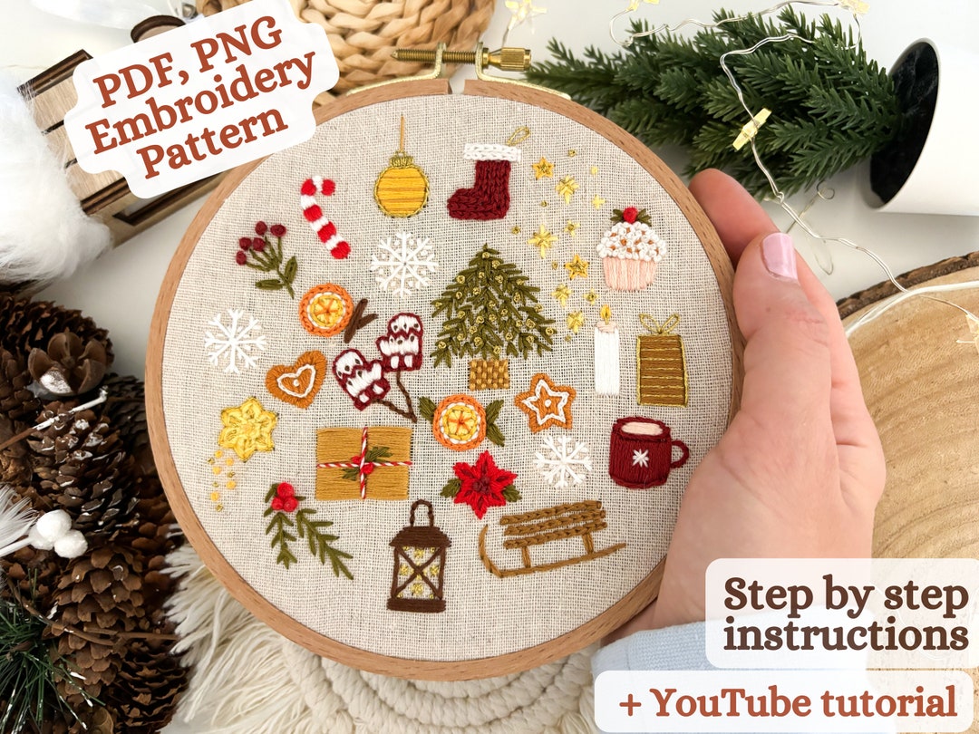 Christmas Advent Embroidery Calendar - Step by Step Beginner ...