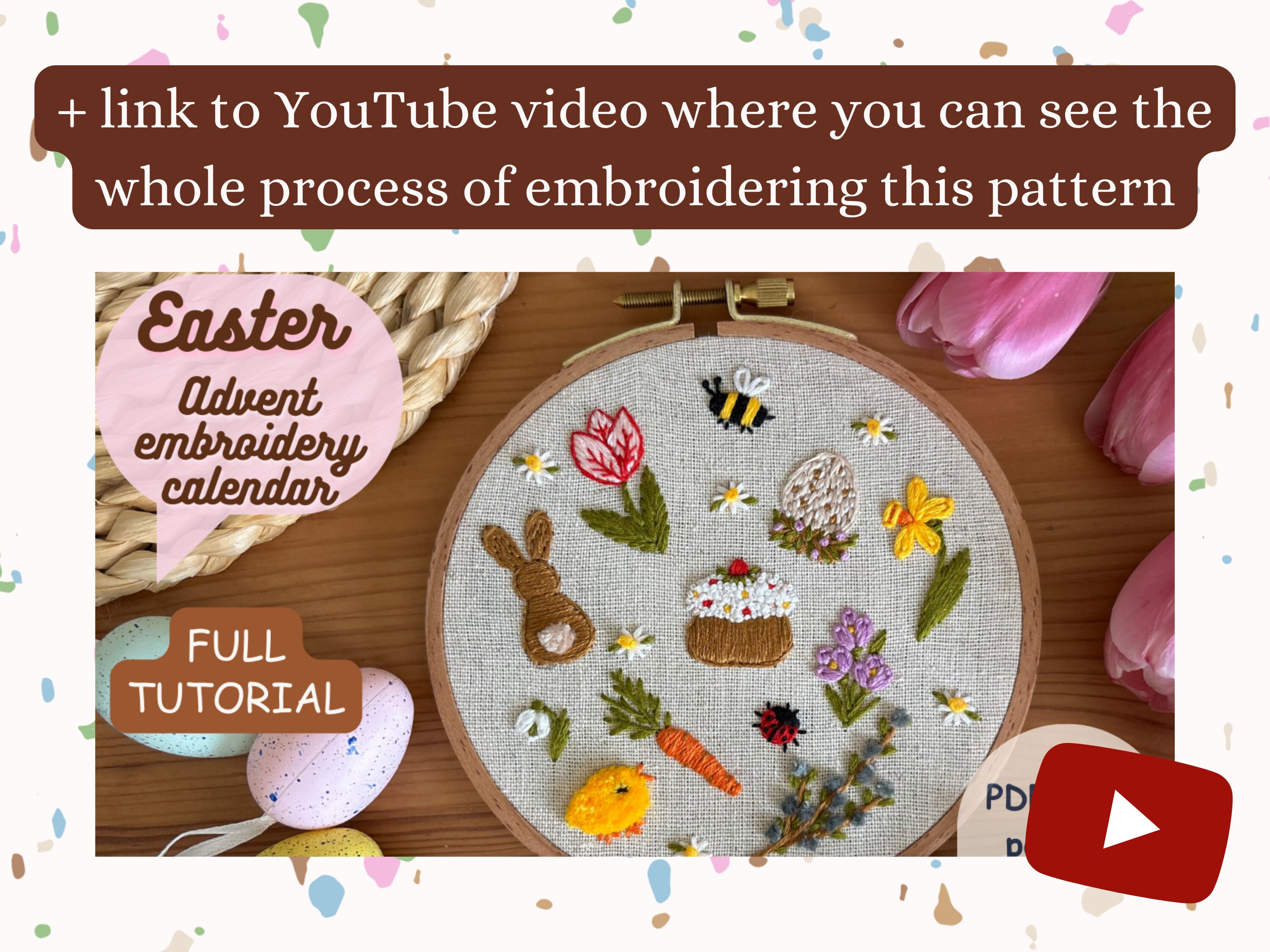 Easter Embroidery Calendar - Step by Step Beginner Instructions With ...