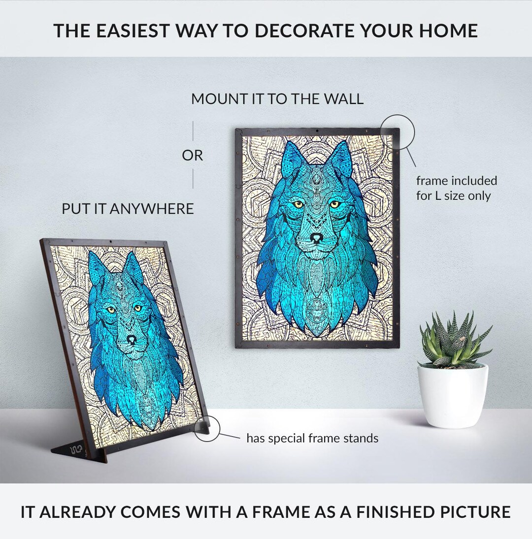 Wooden Wolf Puzzle Premium Quality Designer Puzzle With Frame, Great ...