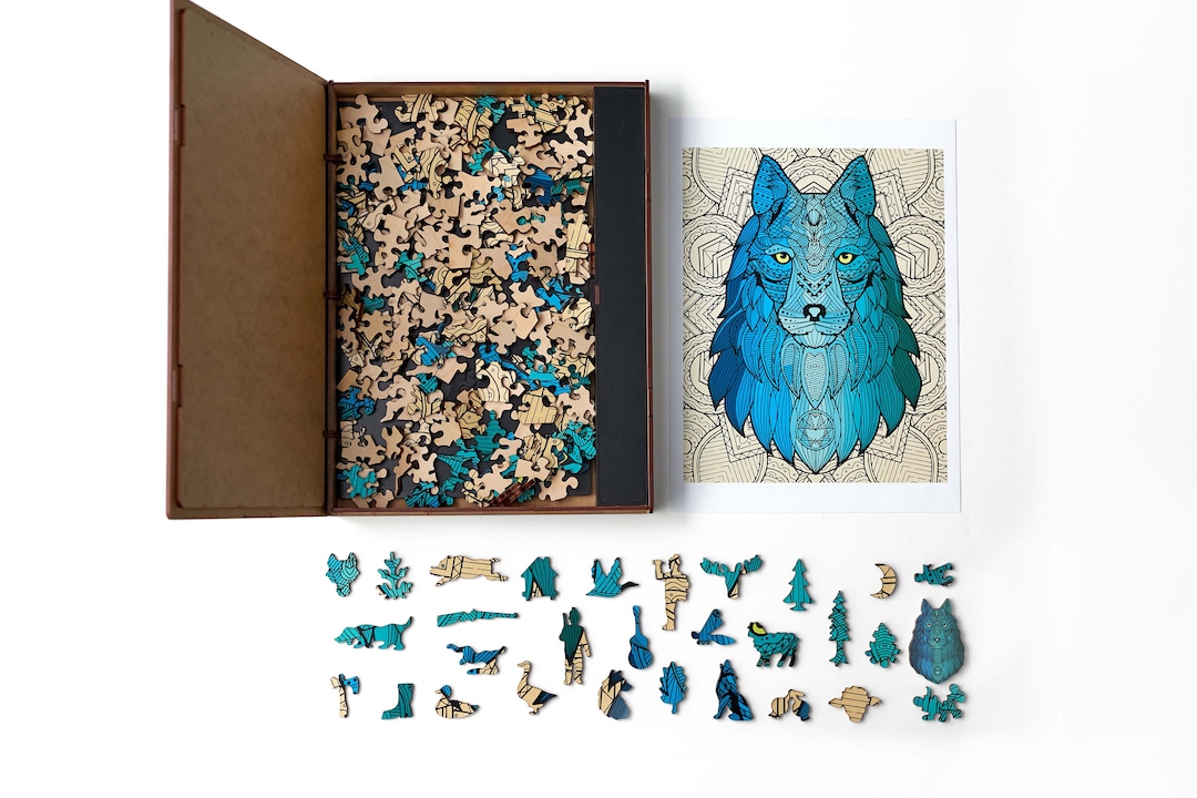 Wooden Wolf Puzzle Premium Quality Designer Puzzle With - Etsy