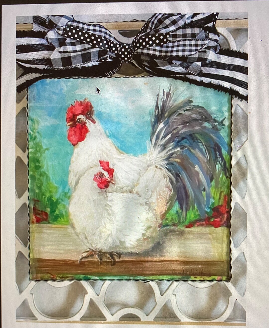 Mini Rooster & Hen Print - Etsy