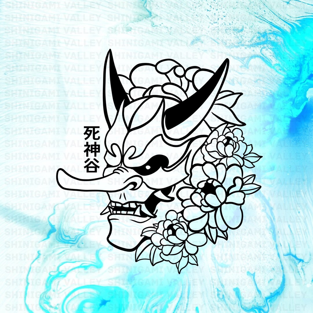 Daitengu Mask (japanese Mask) Transfer Car Vinyl Decal - Looking Left ...