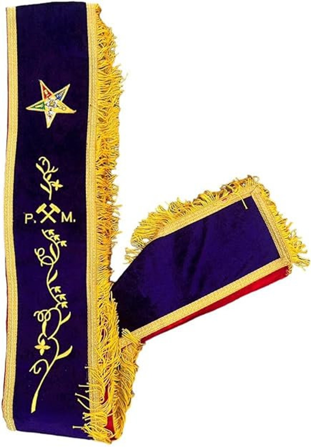 Masonic Oes P.M Sash, Order of Easter Star Past Matron Sash Purple ...