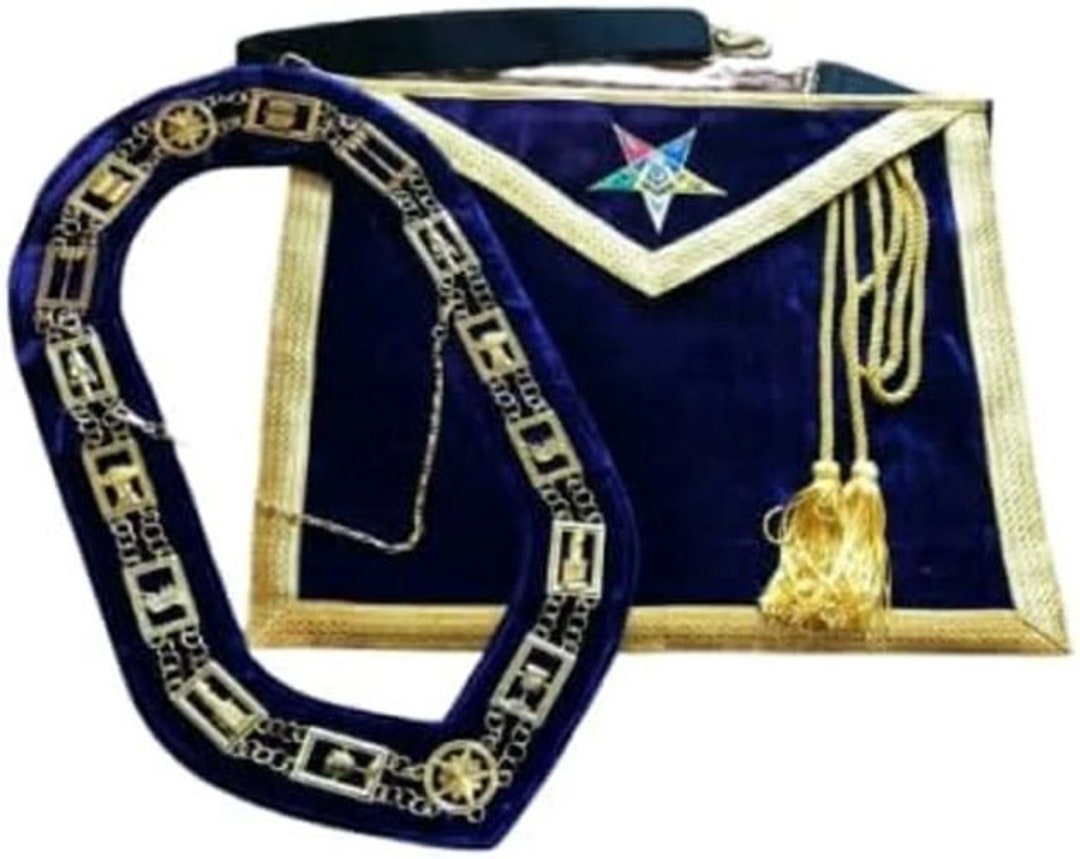 OES Worthy Patronmatron Masonic Apron and Chain Collar, Eastern Star ...