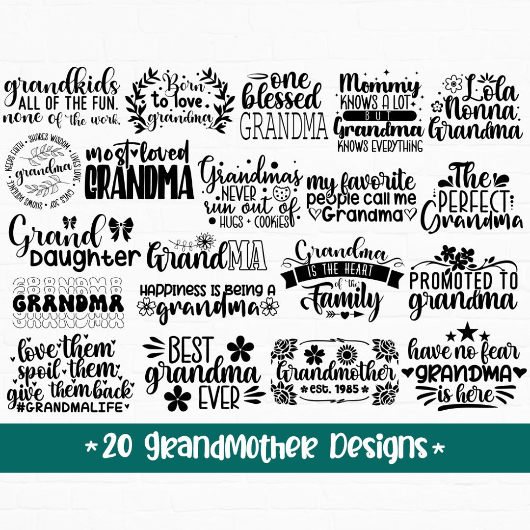 BUNDLE Grandma Svg File Mom Svg Grandma Heart Svg Mother's Day Svg Nana ...