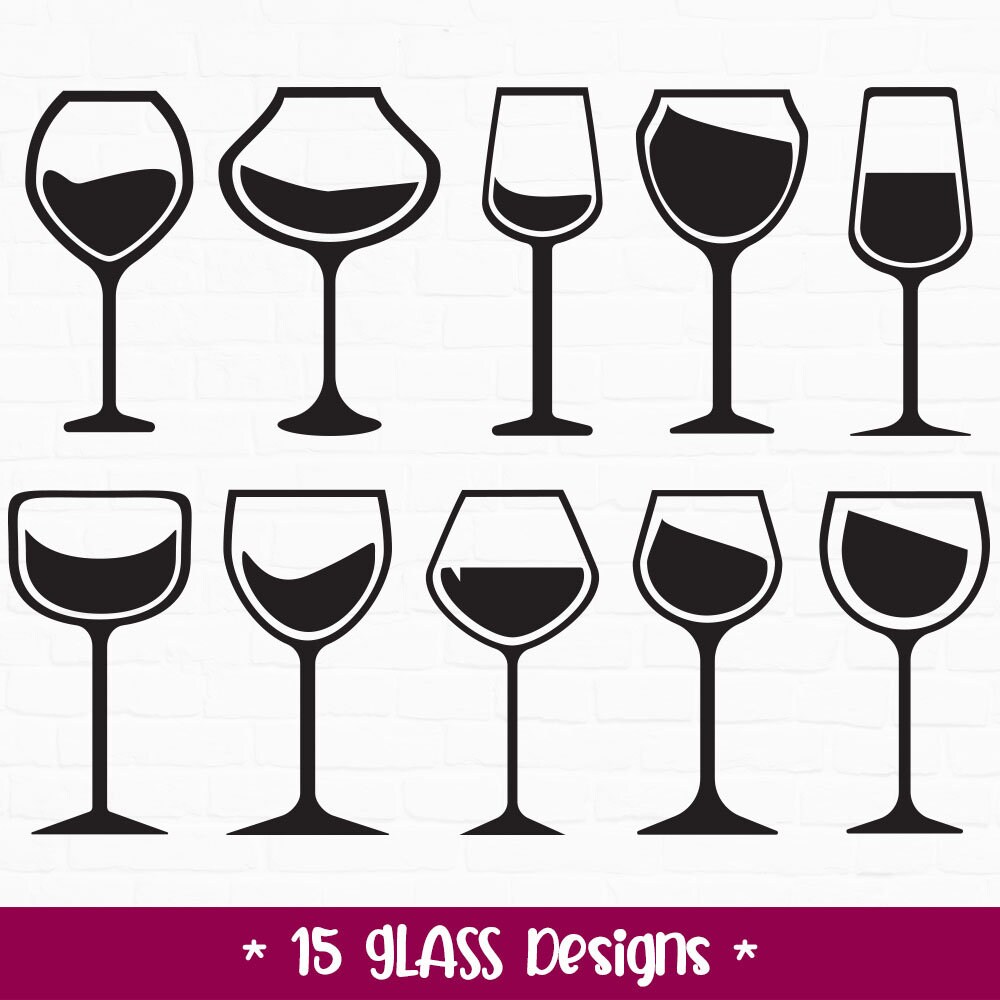 BUNDLE Wine Glass Svg File Glass Svg Wine Svg Svg for Cricut Png Bundle ...