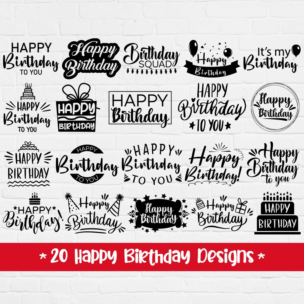 BUNDLE Happy Birthday Svg File Birthday Party Svg Birthday Clipart ...