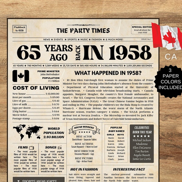 1958 Newspaper - Etsy