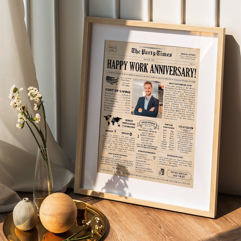 Work Anniversary Gift Personalized Gift for Employees 10 - Etsy