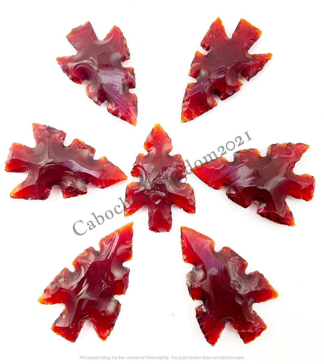 Red Garnet Arrowhead Shape Glass Stone Cabochon Gemstone - Red Garnet ...