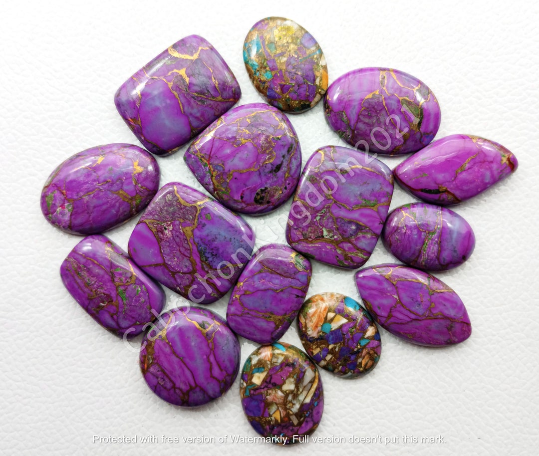 Purple Mohave Copper Turquoise Gemstone Cabochon - Turquoise by Weight ...