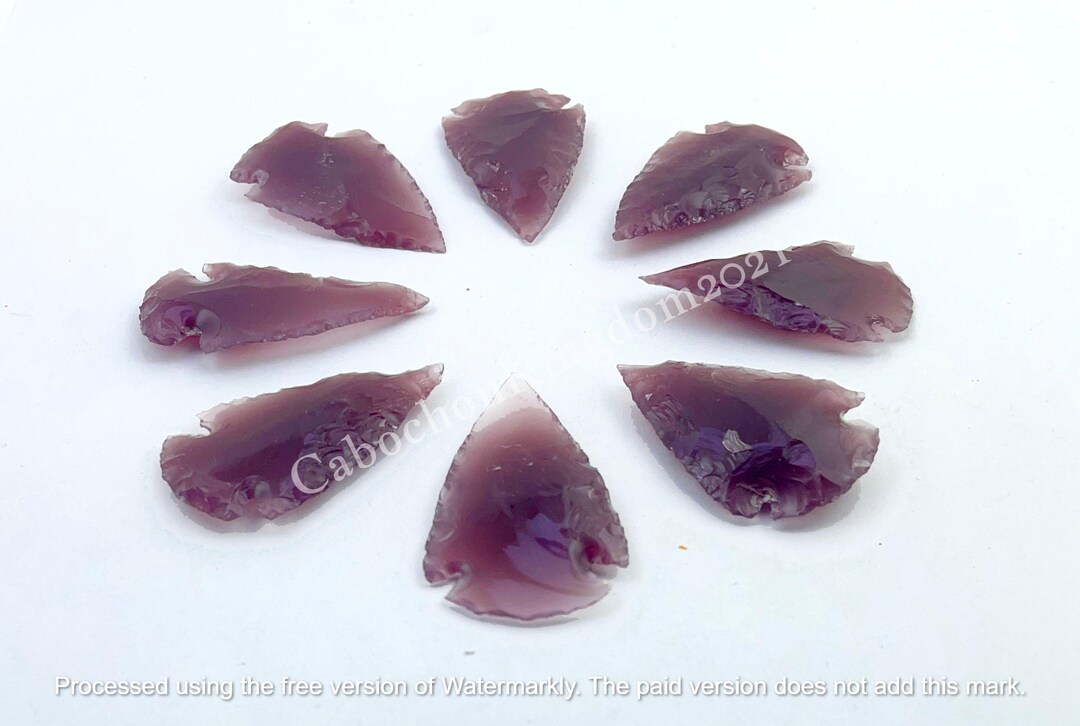 Purple Obsidian Arrowhead Gemstone Cabochon - Manmade Stone - Spearhead ...