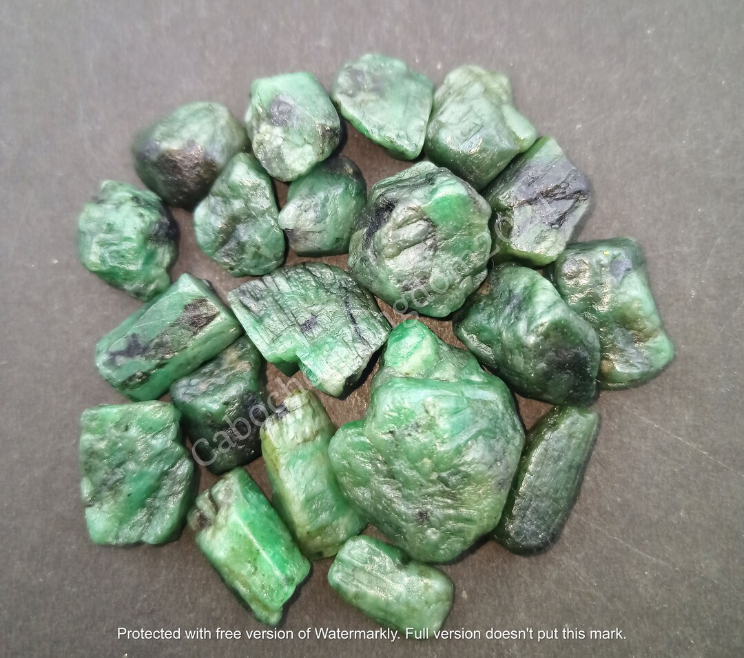 100% Natural Raw Emerald Gemstone Cabochon - Emerald Jewelry - Genuine ...