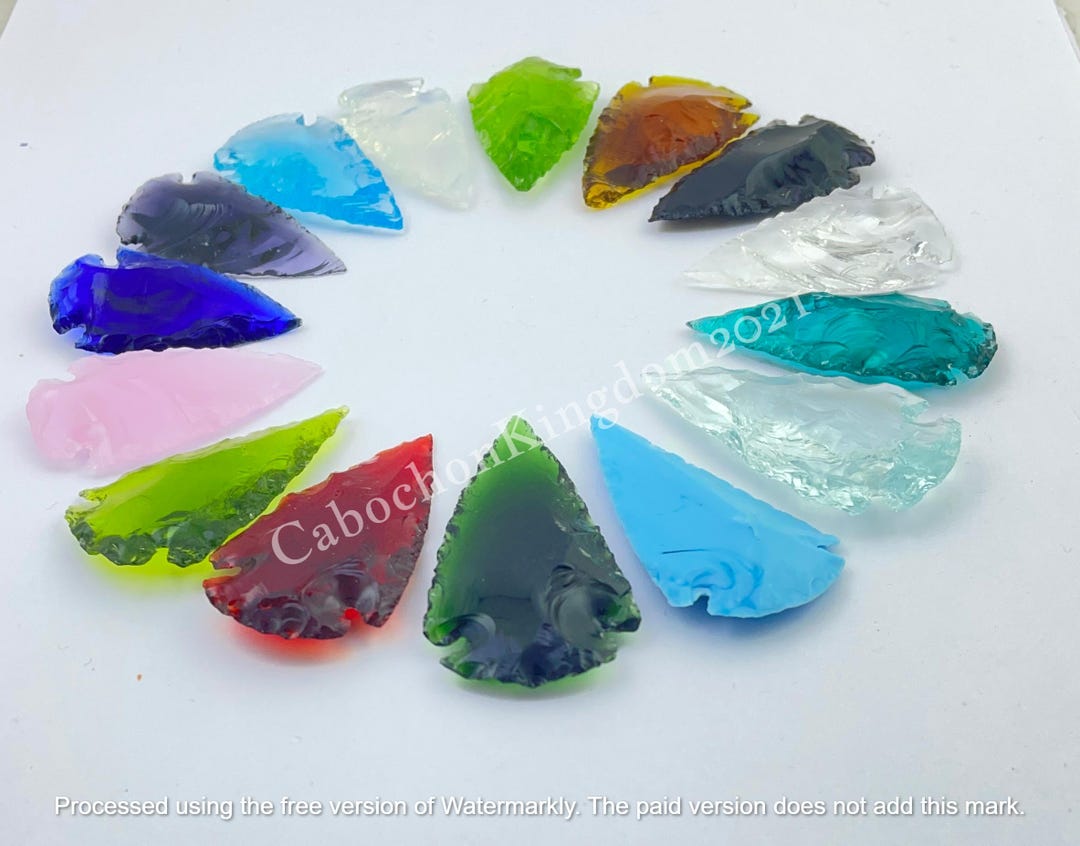 15 Piece Man-made Arrowhead Shape Glass Gemstone, Aero Head Crystals ...