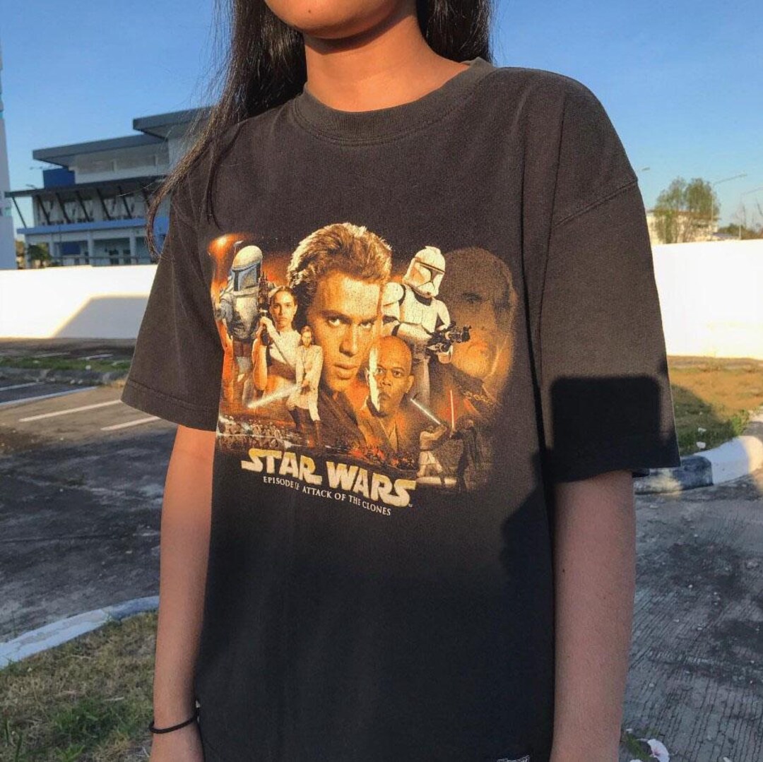 Vintage Attack of the Clones Shirt Behind the Scenes Star Wars Movie ...
