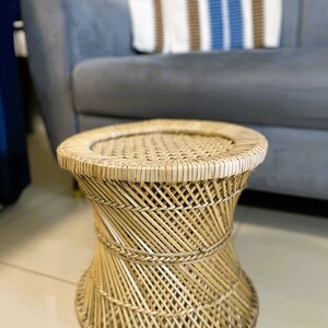 Handcrafted 100% Natural Cane and Bamboo Stool - Etsy