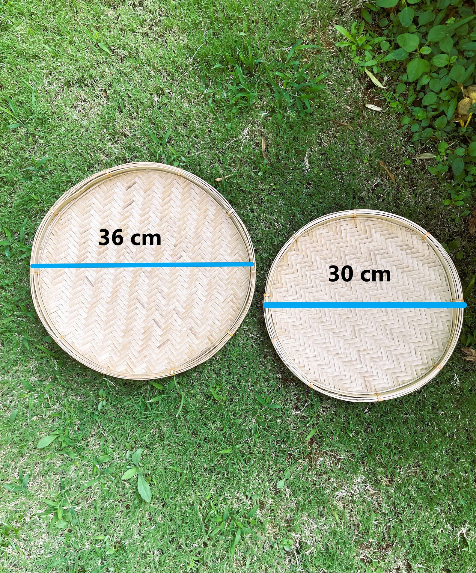 Handmade Bamboo Flat Basket Set of 2 - Assam Artistry - Etsy