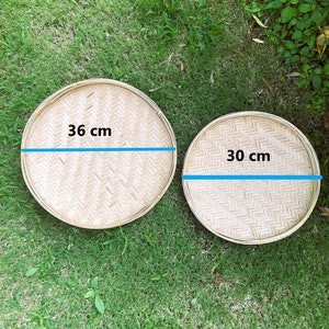 Handmade Bamboo Flat Basket Set of 2 - Assam Artistry - Etsy