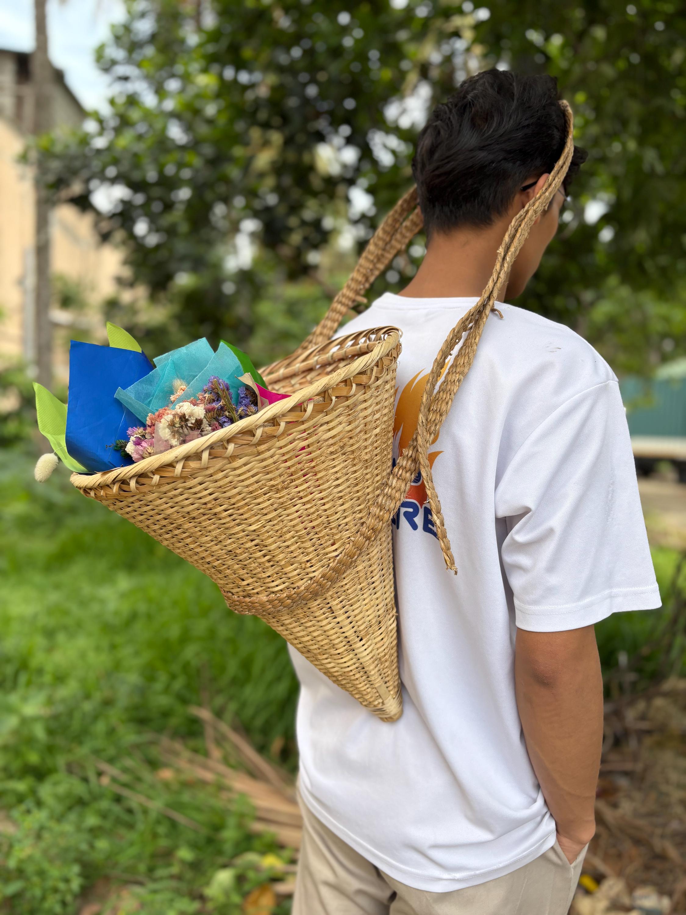 Handmade Bamboo Backpack Basket: Meghalaya Tribal Utility, Eco-friendly ...