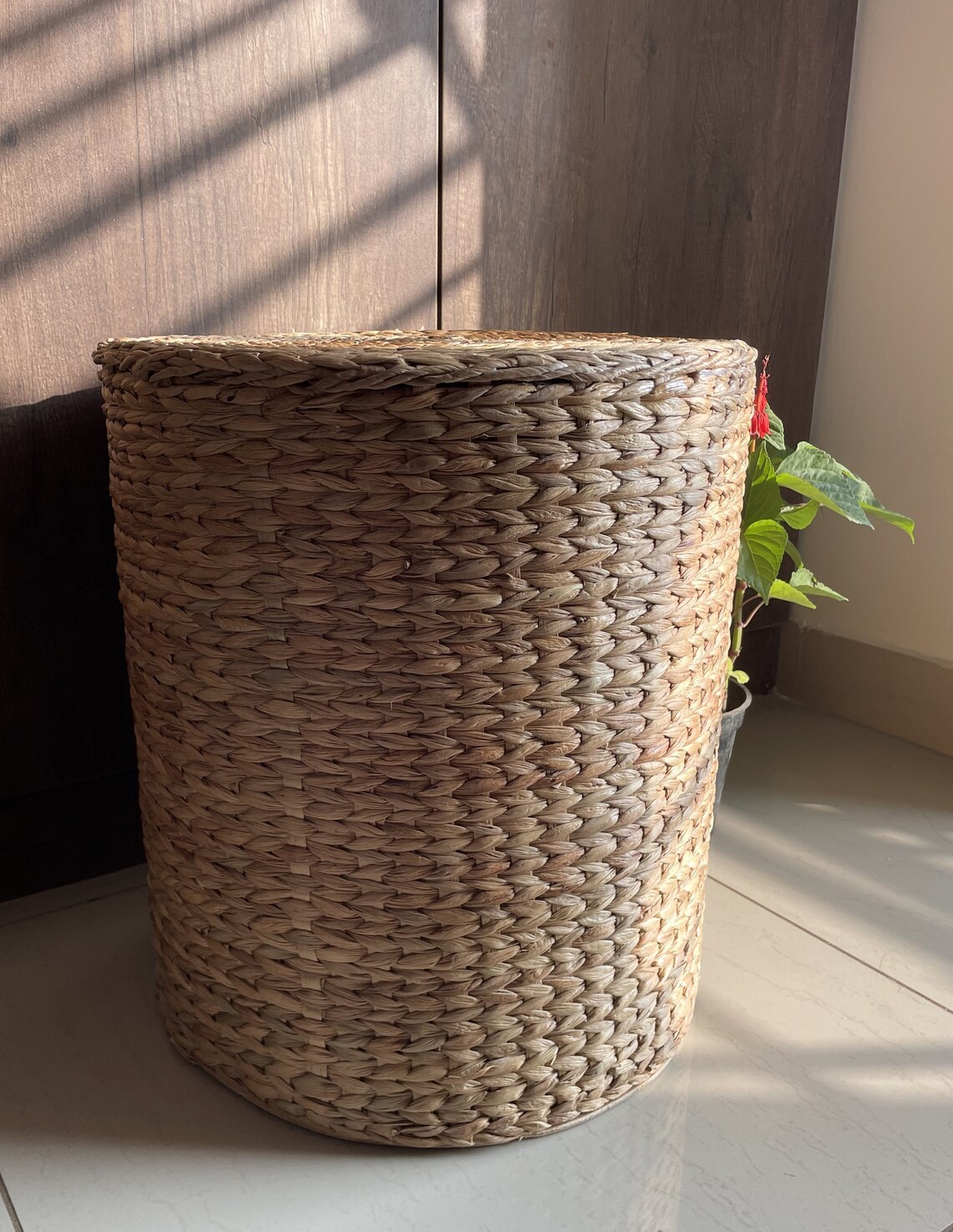Water Hyacinth Ottoman/stool/side Table - Artisan Crafted (45 Cm X 40 ...