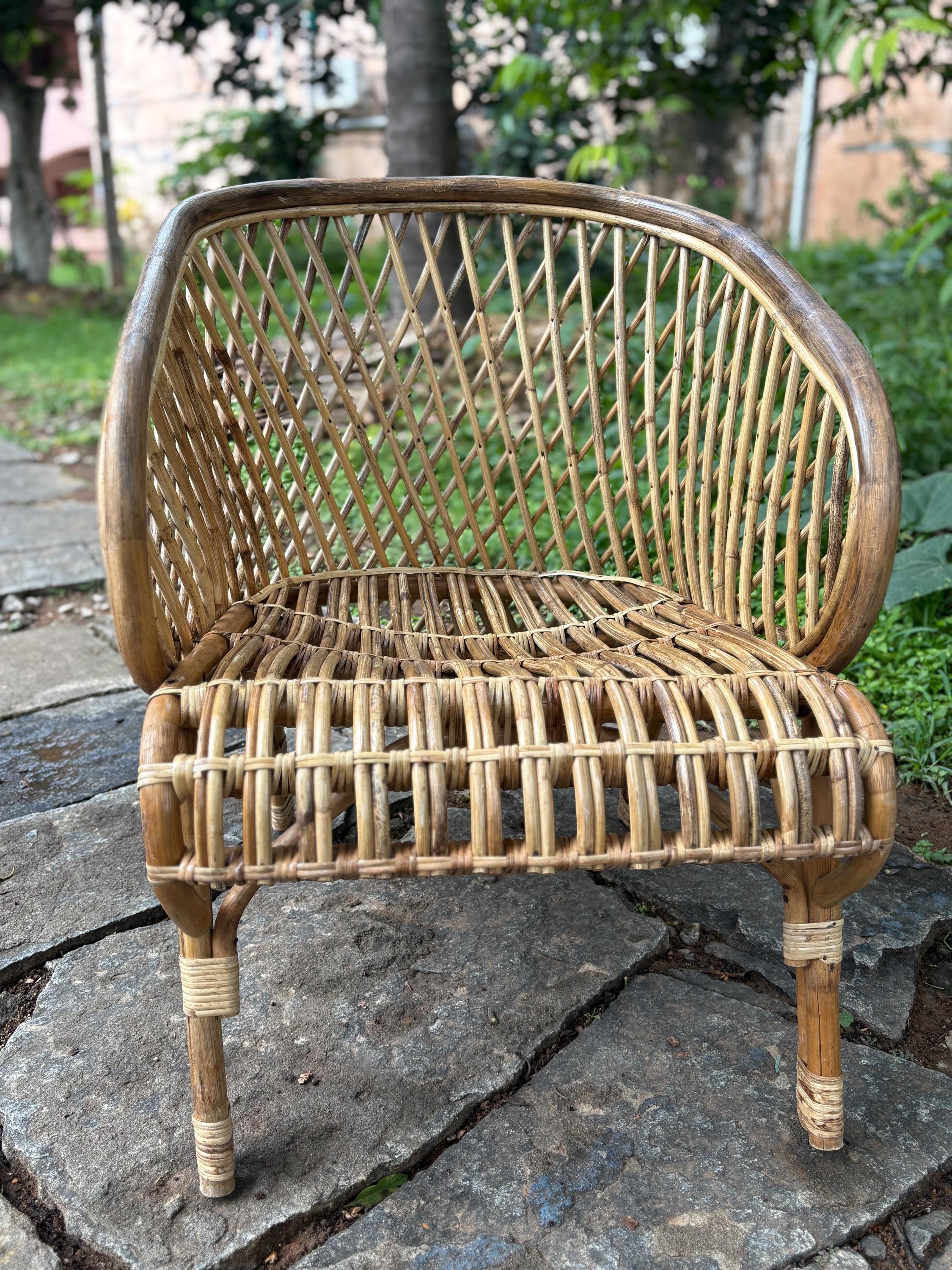 Handmade Rattan Lounge Chair | Assam Cane Wicker Accent Seating - Etsy