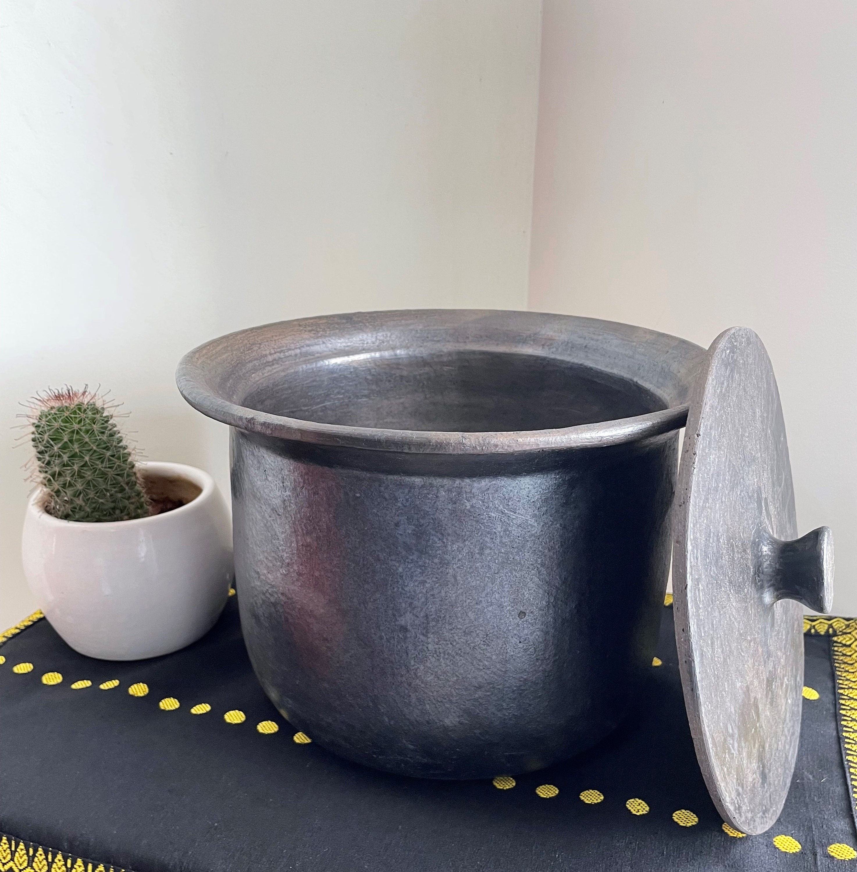 Longpi Black Pottery Natural Cook and Serve Vessel Tall Handmade - Etsy