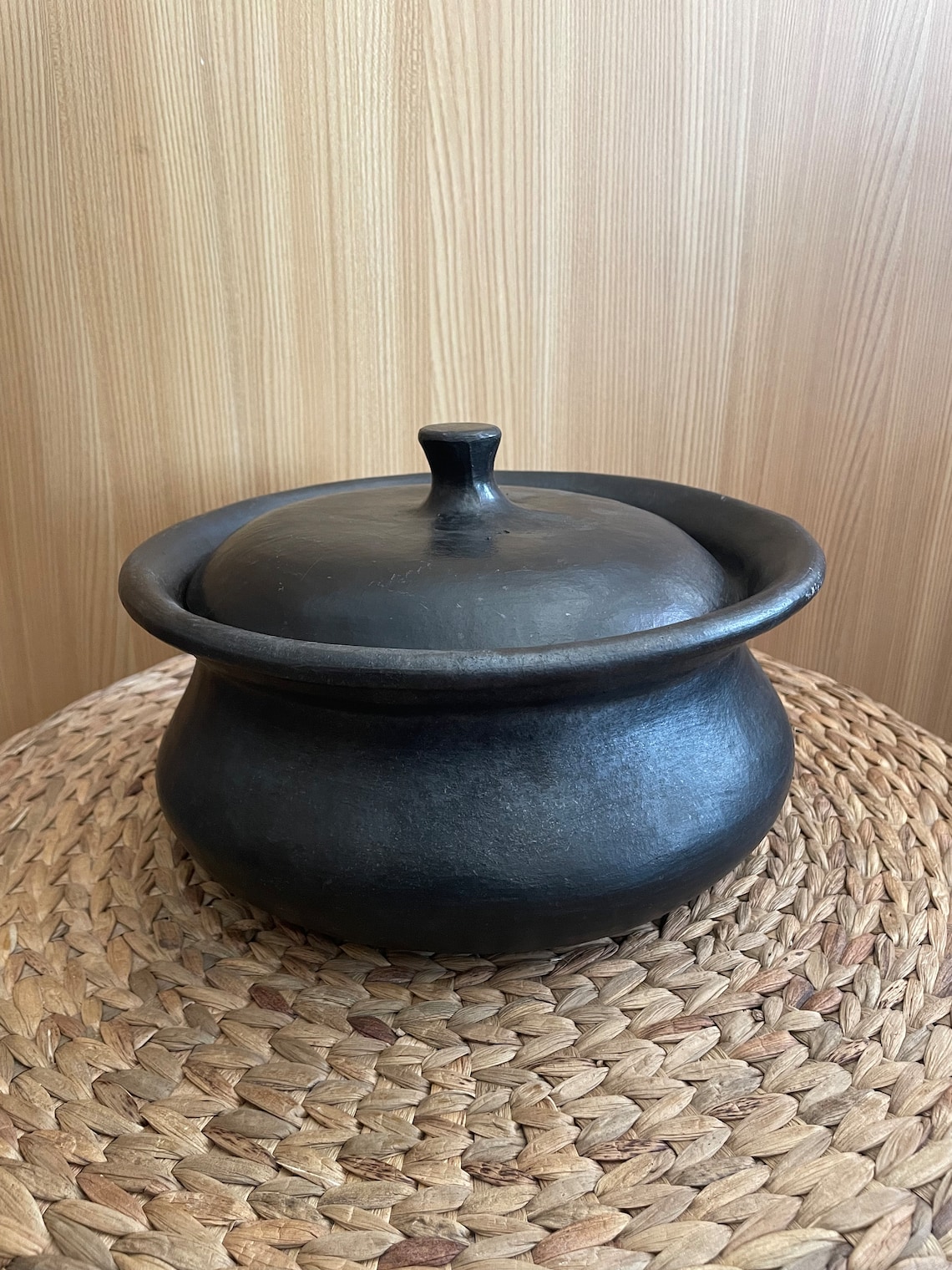 Handcrafted Longpi Black Pottery Cook and Serve Vessel With Lid - 3 ...