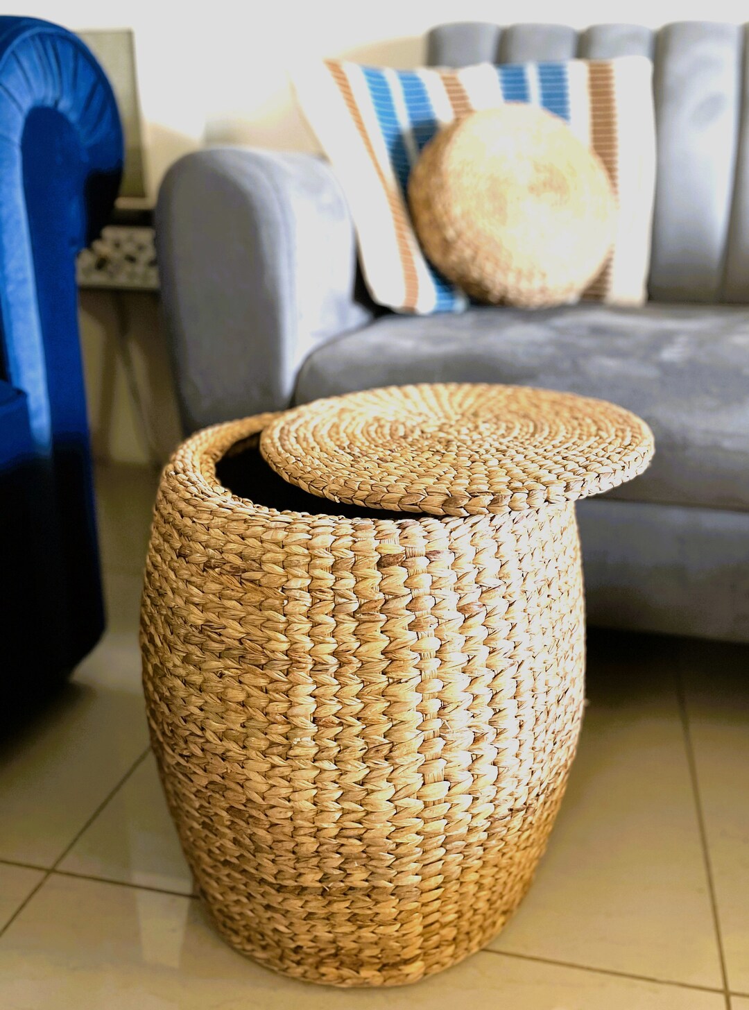 Nature's Harmony: Handmade Water Hyacinth Coffee Table - Etsy