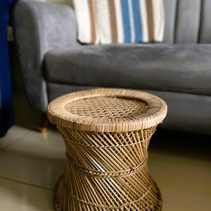 Handcrafted 100% Natural Cane and Bamboo Stool - Etsy