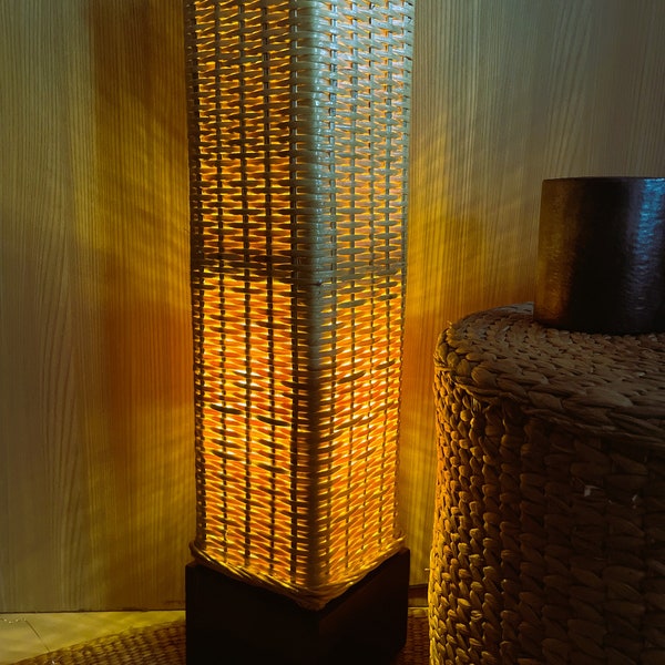 Wicker Floor Lamp - Etsy