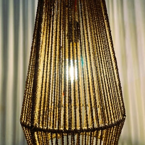 Handmade Water Hyacinth Rope Lamp - Boho Chic Home Decor - 40 Cm Height ...
