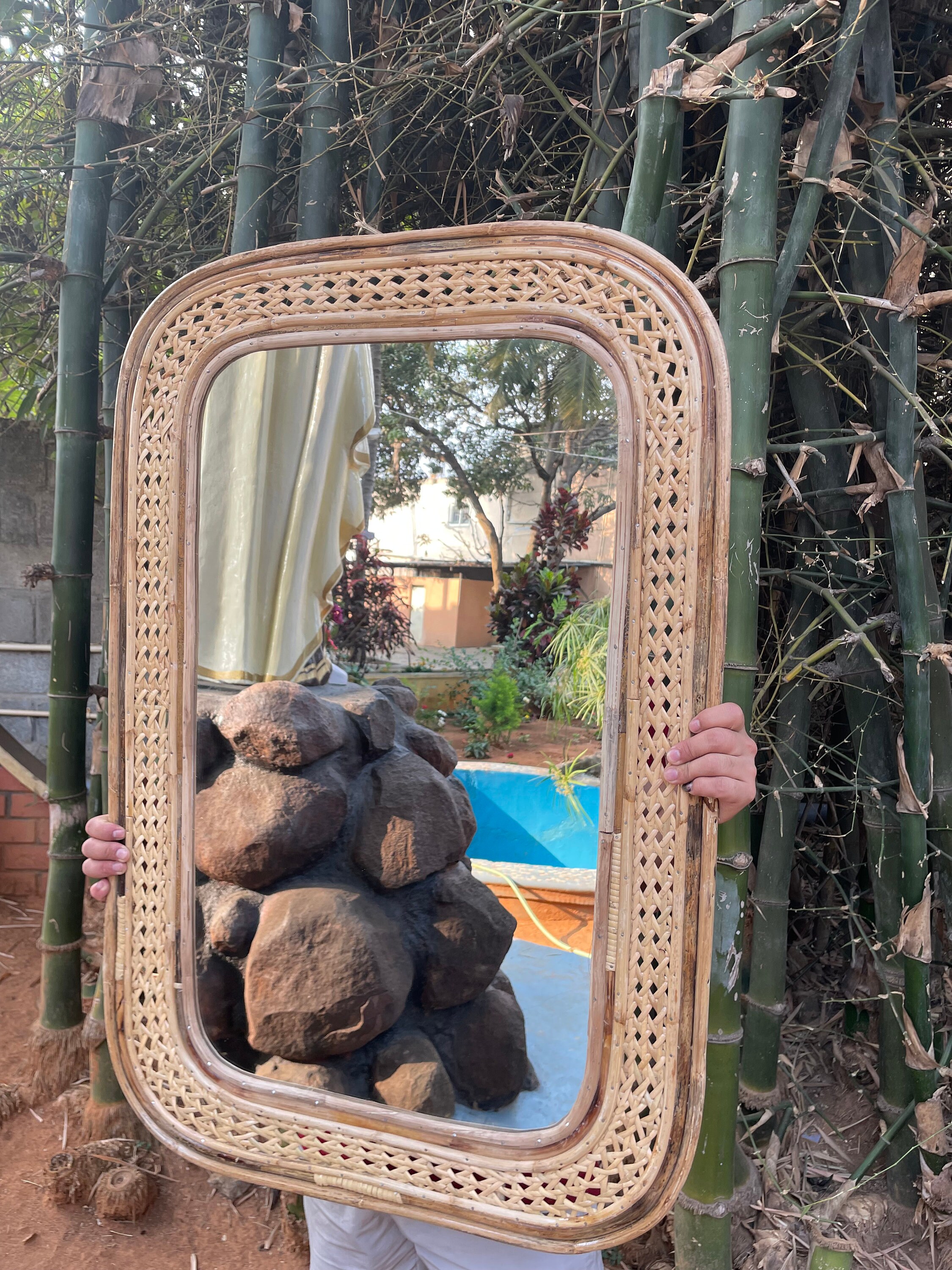 Cane Framed Mirrors Choose Your Size 94x66 Cm or 87x66 Cm Handmade and ...