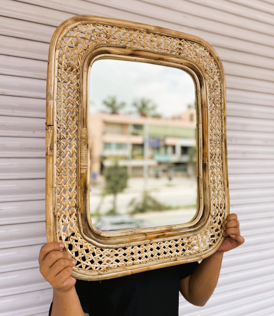 Cane Framed Mirrors - Choose Your Size (94x66 Cm or 87x66 Cm or 55x47 ...