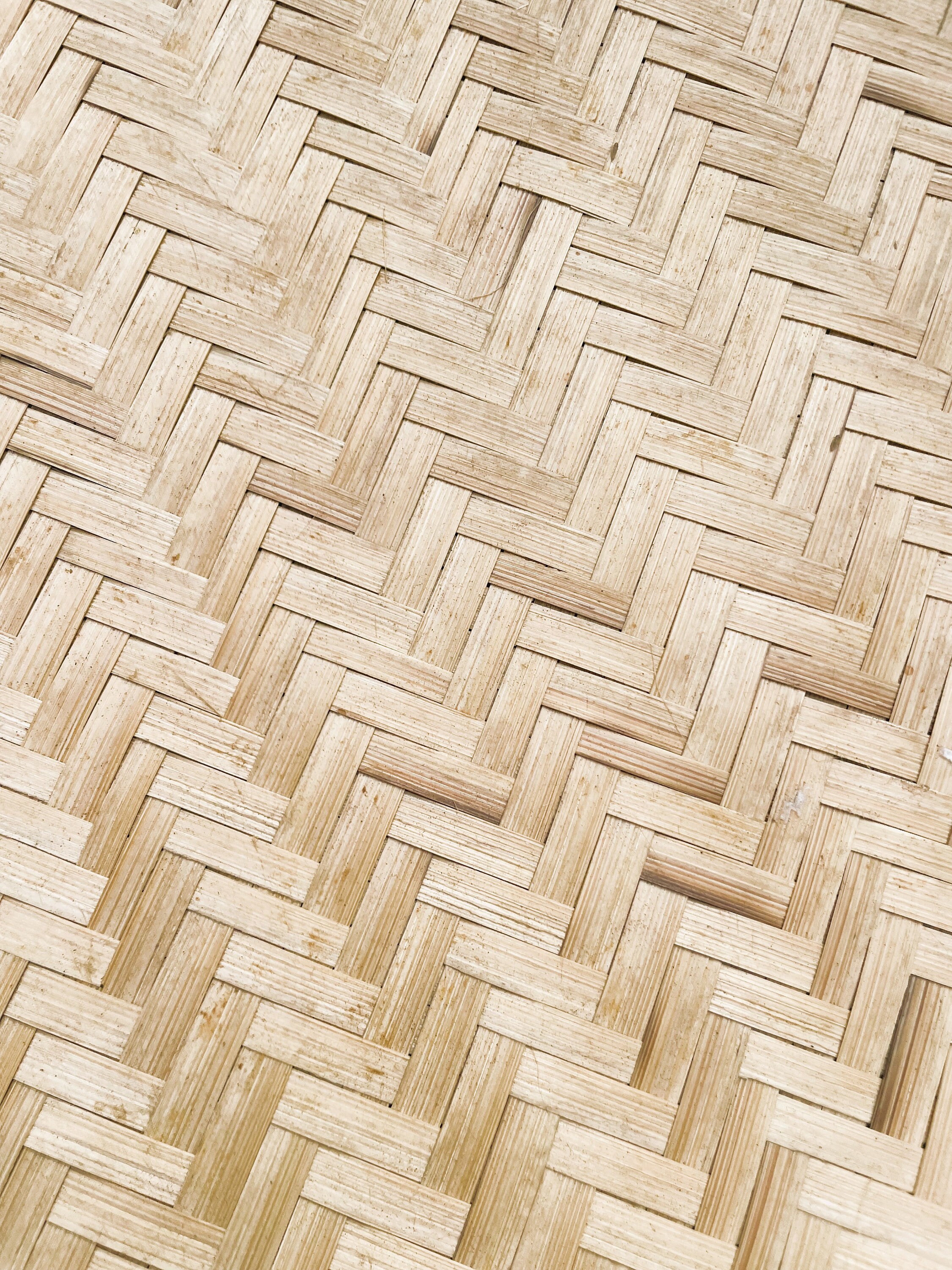 Handmade Bamboo Flat Basket Set of 2 - Assam Artistry - Etsy