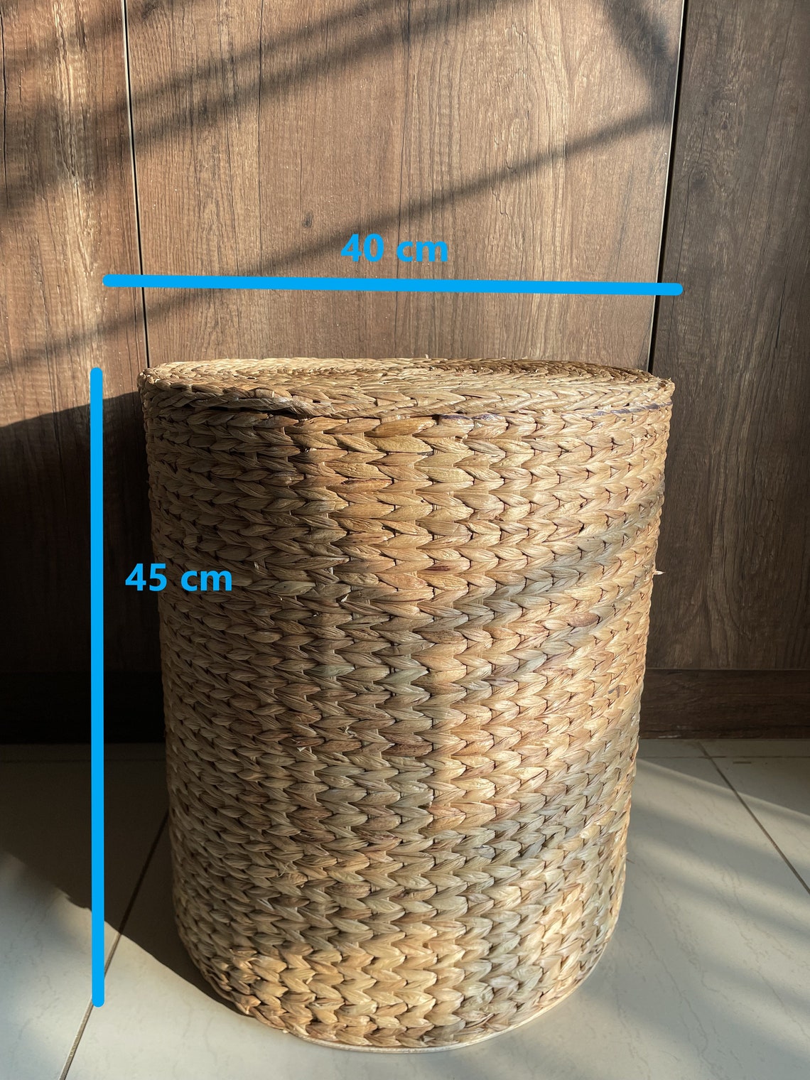 Water Hyacinth Ottoman/stool/side Table - Artisan Crafted (45 Cm X 40 ...
